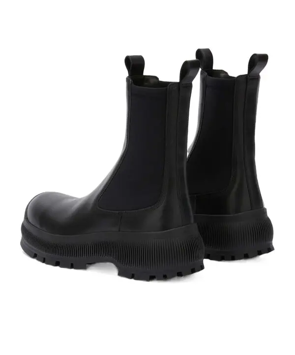 JIL SANDER Chelsea Boots With Elastic Sides And Lug Sole - Black