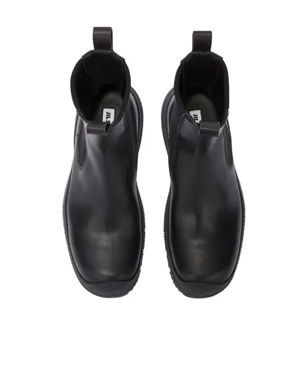 JIL SANDER Chelsea Boots With Elastic Sides And Lug Sole - Black