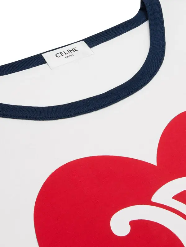 Celine Heart Triomphe Cotton Jersey T-shirt - White