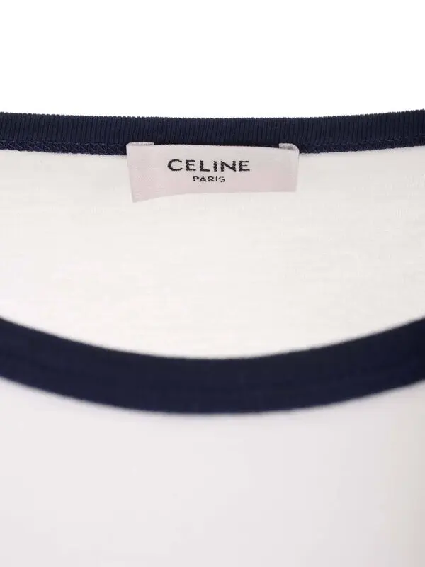 Celine Heart Triomphe Cotton Jersey T-shirt - White
