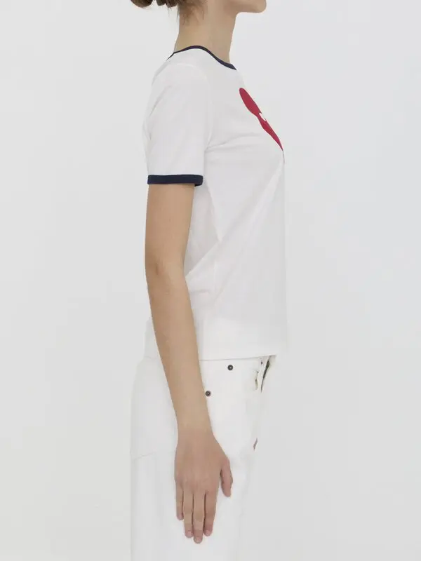 Celine Heart Triomphe Cotton Jersey T-shirt - White