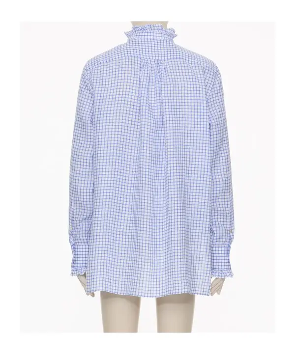 Valentino Garavani Checked Ruffle Detailed Long-sleeved Shirt