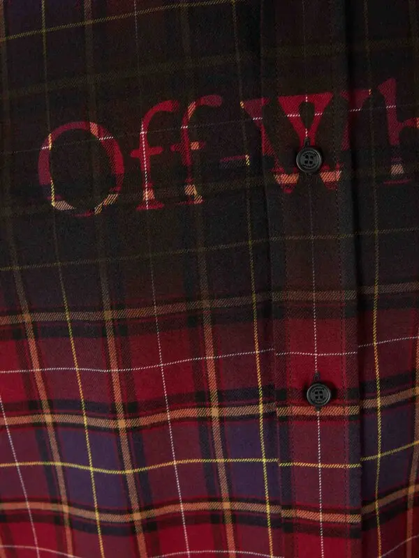 Off-White Plaid Shirt Jacket - Black