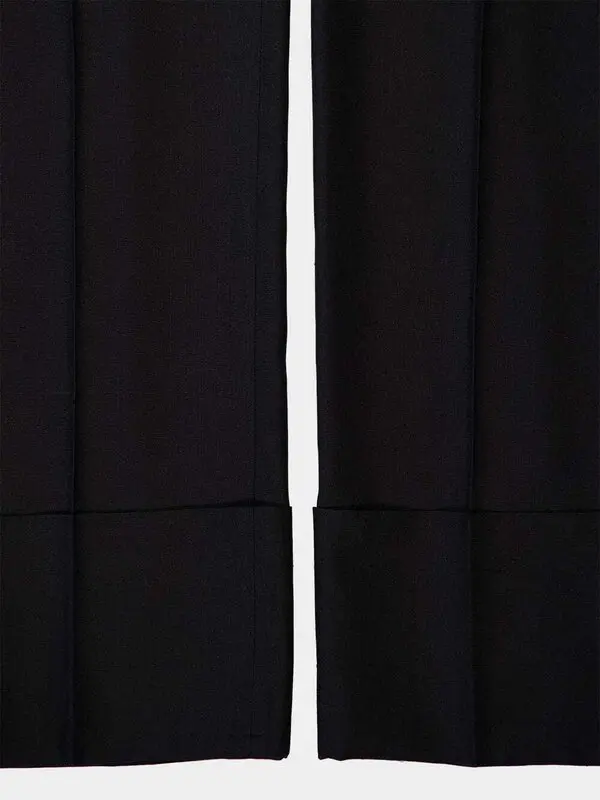 Valentino Garavani Tailored Wide-leg Trousers With Turn-up Hem
