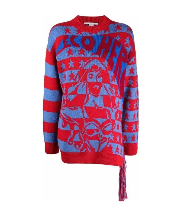 Stella McCartney Eco Hero Intarsia Jumper - Red