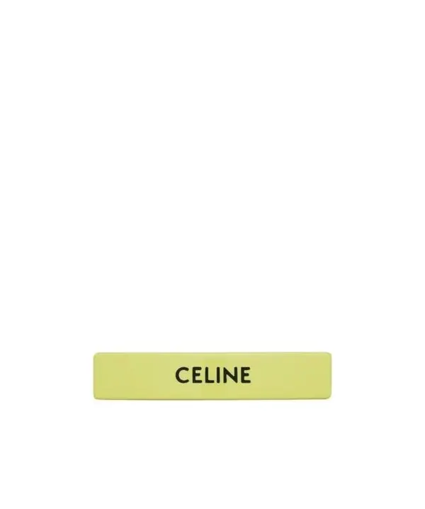 Celine Acetate And Steel Strip Hair Clip - Yellow