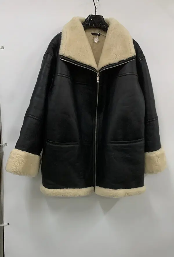TOTEME Signature Zip-up Leather Jacket - Black