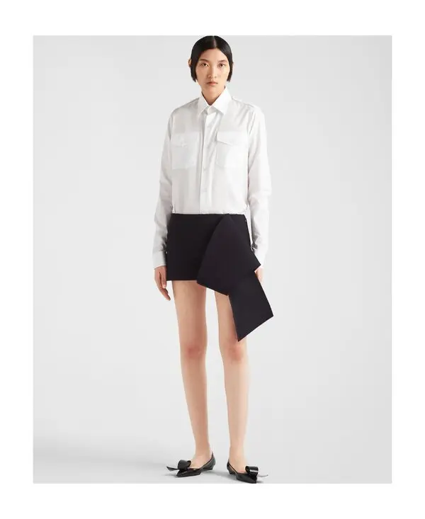 Prada Asymmetrical Hem Zip-up Mini Skirt
