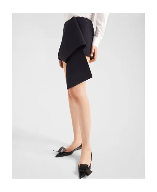 Prada Asymmetrical Hem Zip-up Mini Skirt