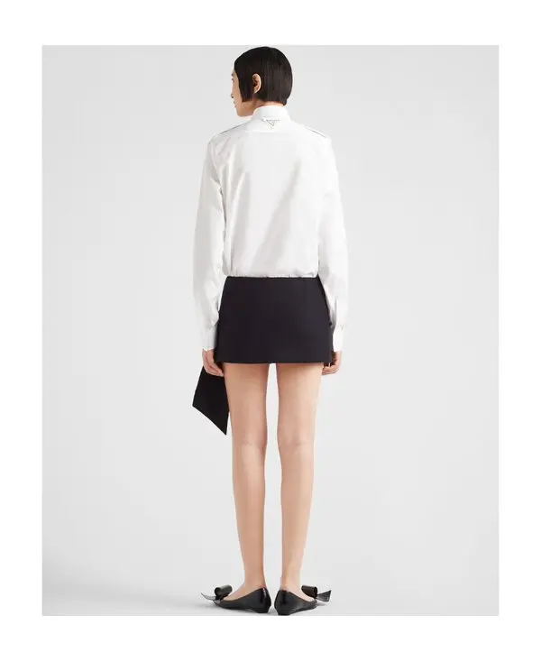 Prada Asymmetrical Hem Zip-up Mini Skirt