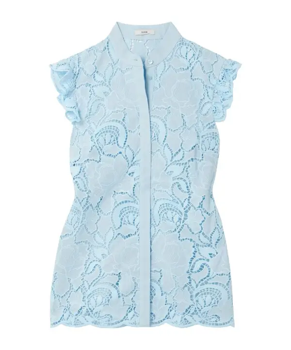 Erdem Madeira Embroidered Shirt - Light Blue