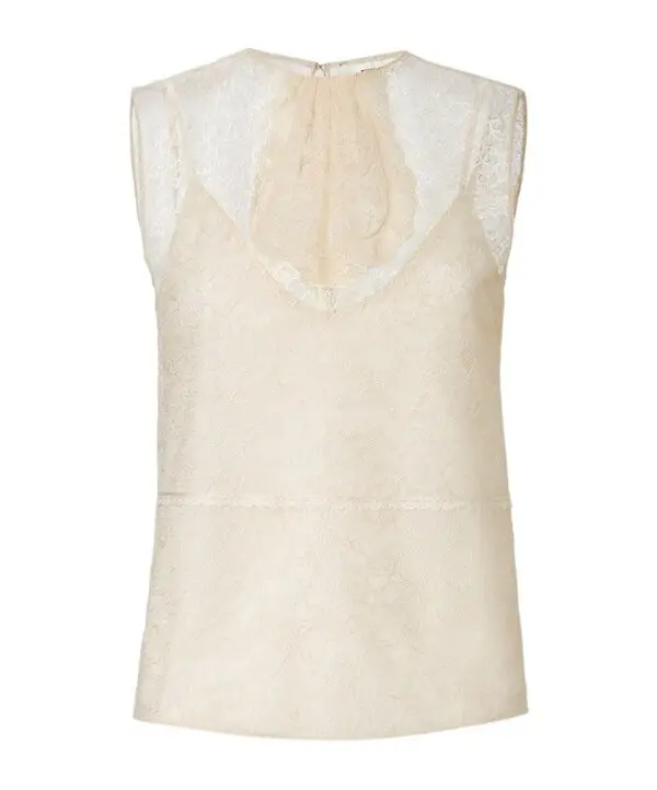 Fendi Lace Sleeveless Top - White
