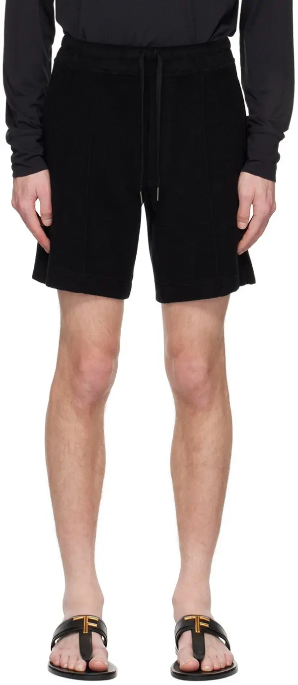 TOM FORD Towelling-finish Deck Shorts - Black