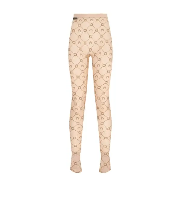 MARINE SERRE All-over Moon Printed Tights - Nude
