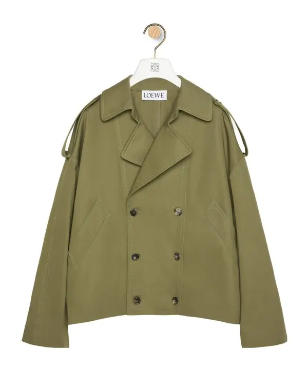 Loewe Balloon Jacket In Cotton - Green