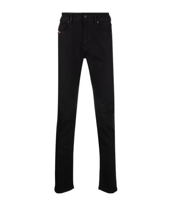 DIESEL® Sleenker Logo Patch Slim-fit Jeans - Black