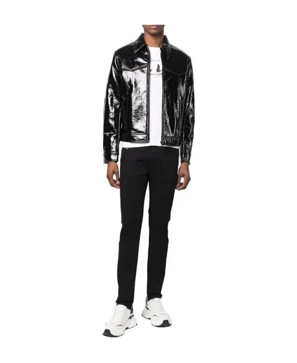DIESEL® Sleenker Logo Patch Slim-fit Jeans - Black