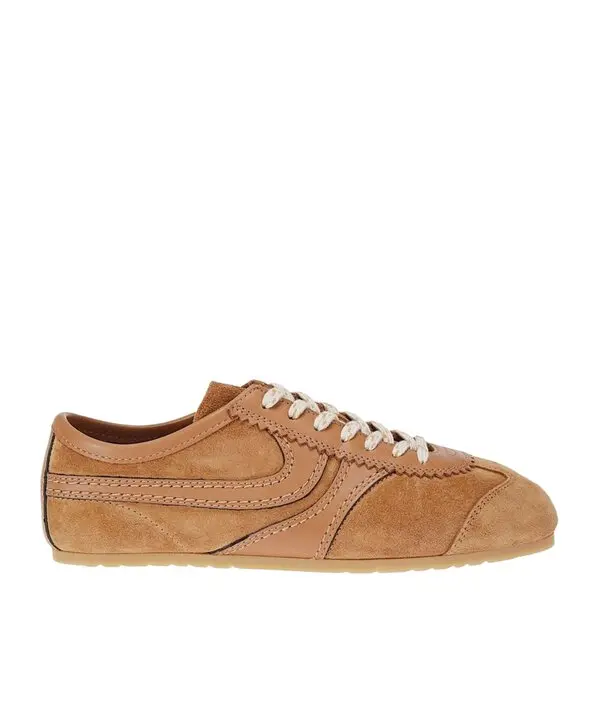 Dries Van Noten Suede Lace-up Sneakers - Tan