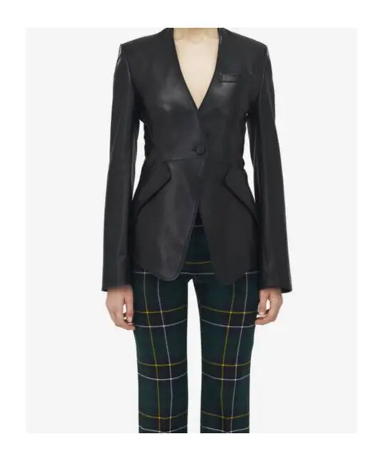 Alexander McQueen Peplum Tailored Leather Jacket