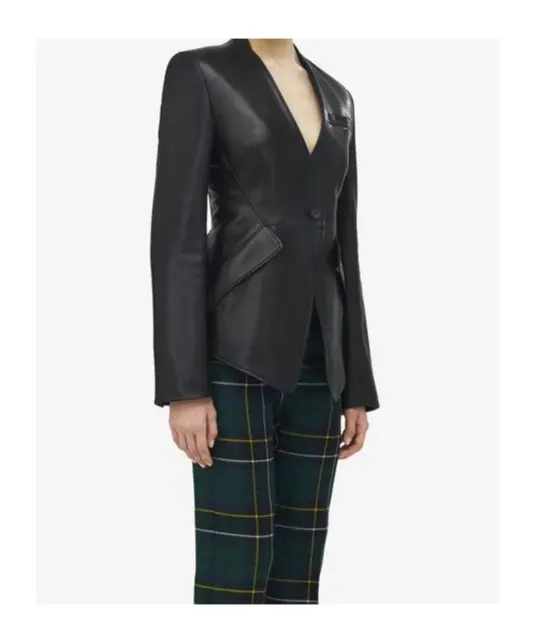 Alexander McQueen Peplum Tailored Leather Jacket