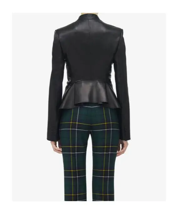 Alexander McQueen Peplum Tailored Leather Jacket
