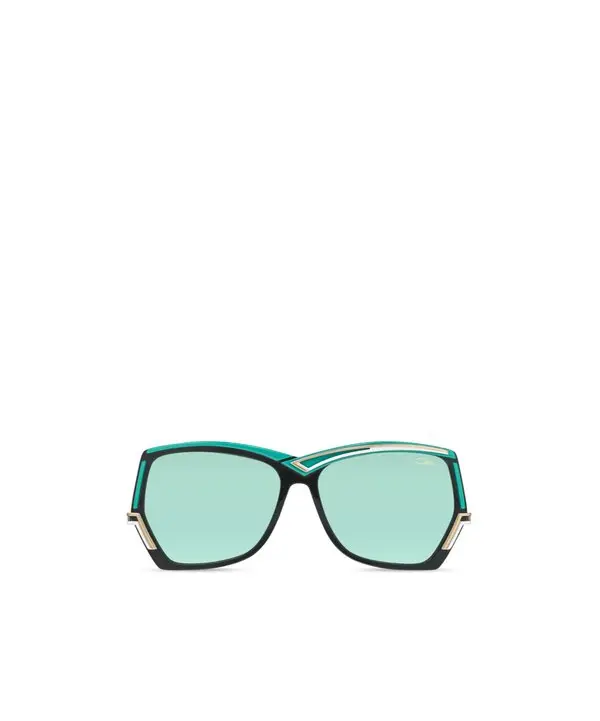 Cazal Geometric Frame Sunglasses - Black-grassy Green