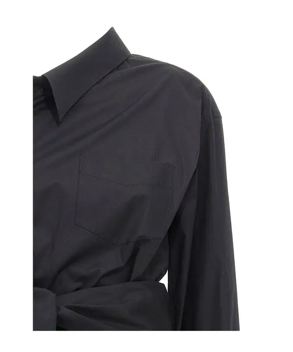 Moschino Asymmetric One-shoulder Shirt With Knotted Waist