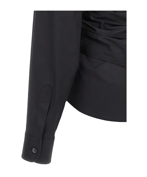 Moschino Asymmetric One-shoulder Shirt With Knotted Waist