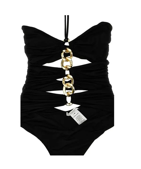 Elisabetta Franchi Chain Embellished One Piece Swimsuit
