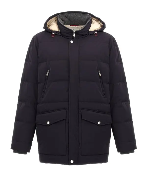 Brunello Cucinelli Hooded Down Jacket - Blue