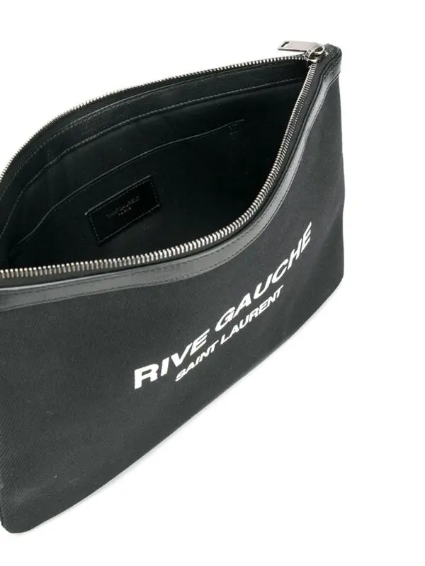 Saint Laurent Rive Gauche Zipped Pouch - Black