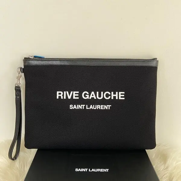 Saint Laurent Rive Gauche Zipped Pouch - Black