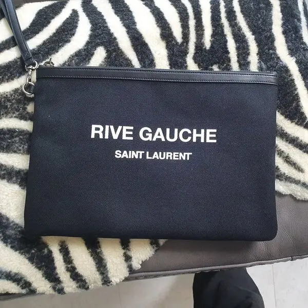 Saint Laurent Rive Gauche Zipped Pouch - Black