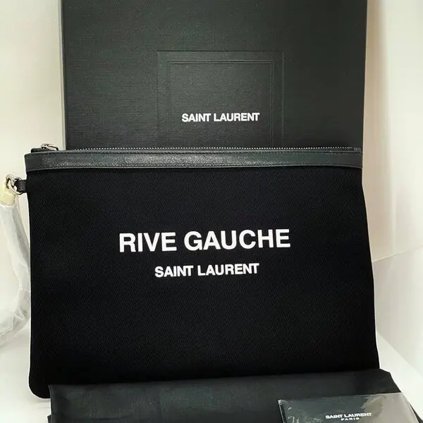 Saint Laurent Rive Gauche Zipped Pouch - Black