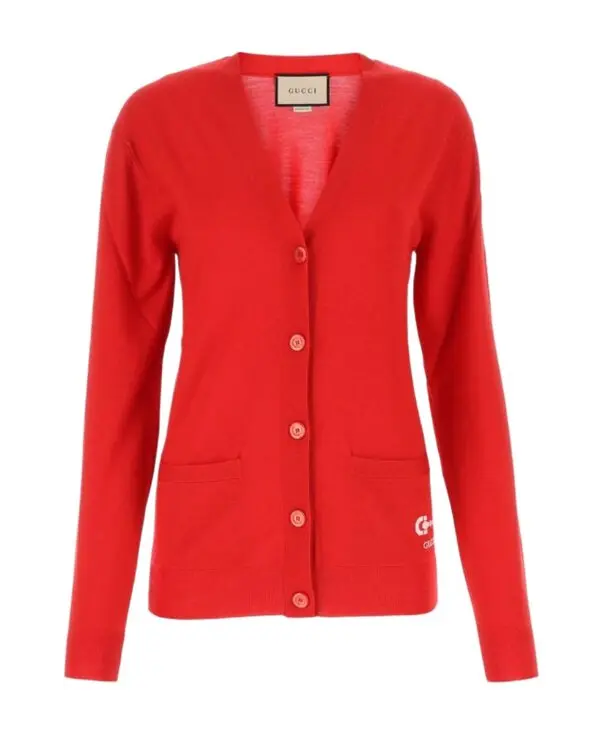 Gucci Blended Knitted V-neck Cardigan