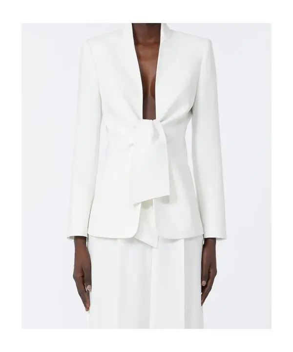Max Mara Ghiotto Twist Detailed Blazer - White