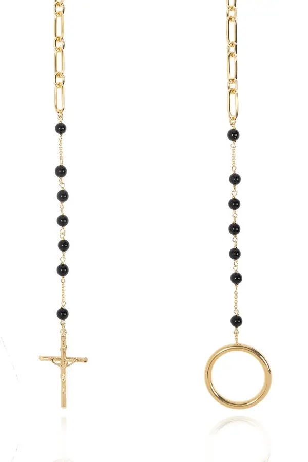 Dolce & Gabbana Rosary Necklace With Cross Pendant