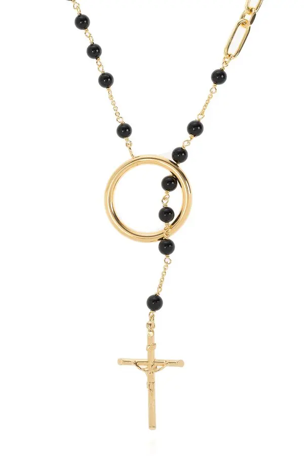 Dolce & Gabbana Rosary Necklace With Cross Pendant