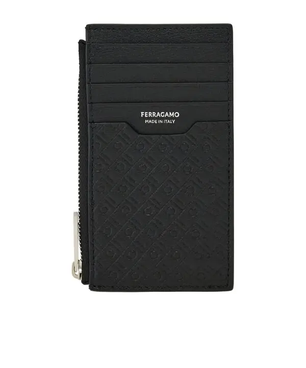 FERRAGAMO Zipper Card Bag - Black