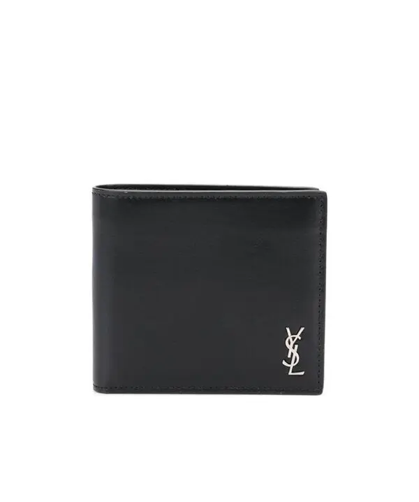 Saint Laurent Tiny Logo Bi-fold Wallet - Black
