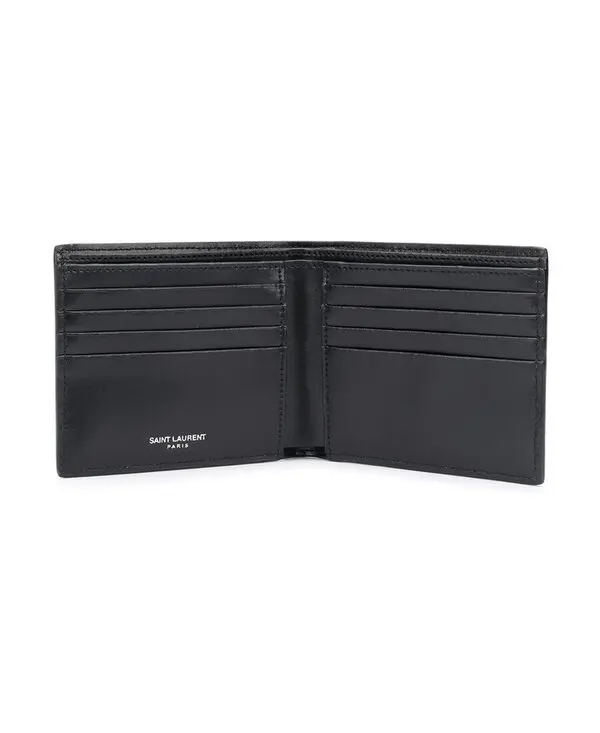 Saint Laurent Tiny Logo Bi-fold Wallet - Black