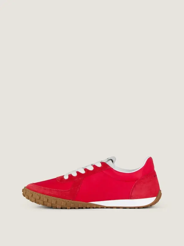 Givenchy Glide Sneakers In Nylon And Suede - Scarlet