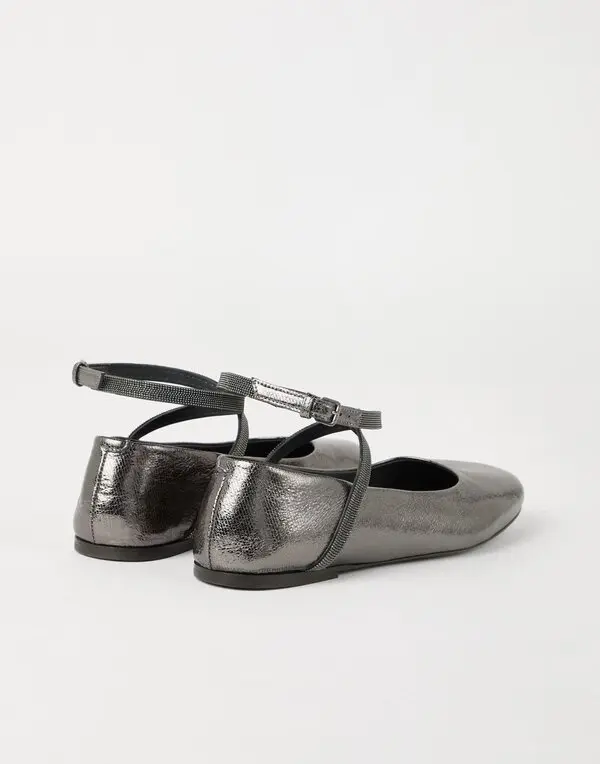 Brunello Cucinelli Metallic-effect Ballet Flats