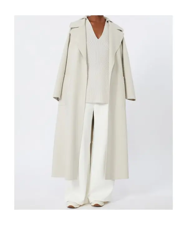 Max Mara Doris Belted Long-sleeved Coat - Ivory