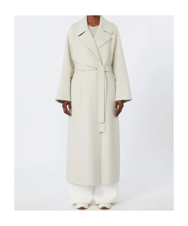 Max Mara Doris Belted Long-sleeved Coat - Ivory