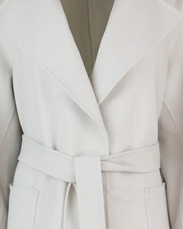 Max Mara Doris Belted Long-sleeved Coat - Ivory