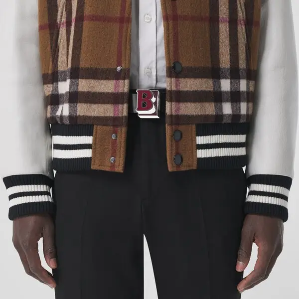 Burberry Letter Graphic Leather Belt