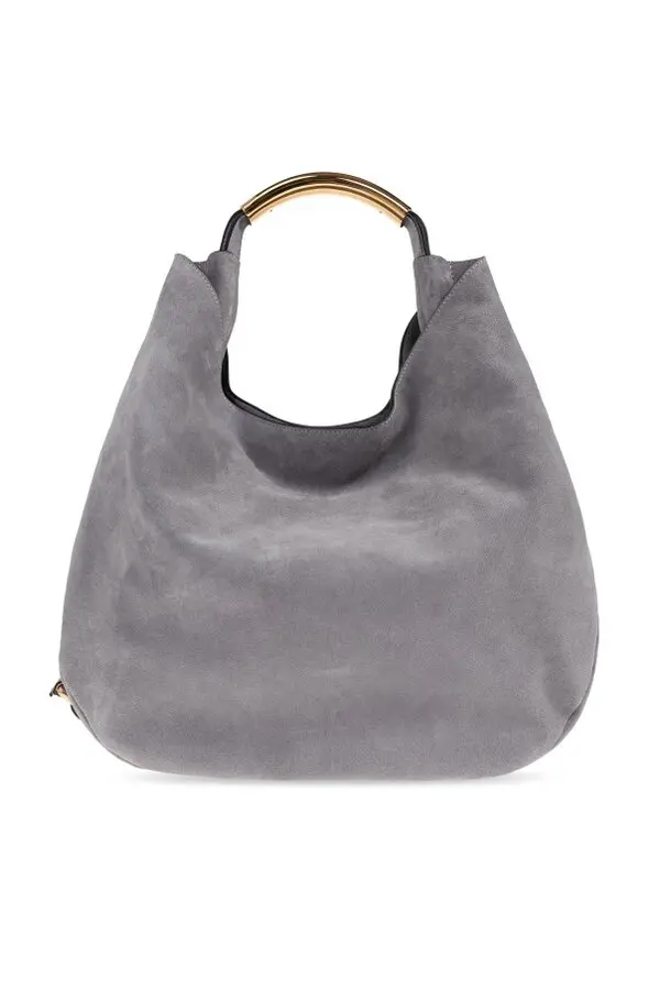 Moschino Top Handle Handbag With Side Logo - Grey