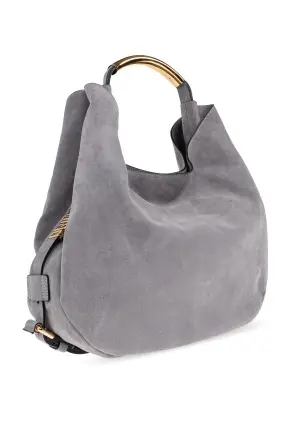 Moschino Top Handle Handbag With Side Logo - Grey