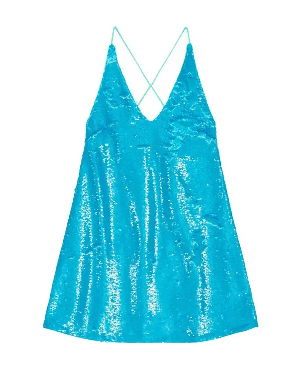 GANNI Sequin Embellished Strap Mini Dress